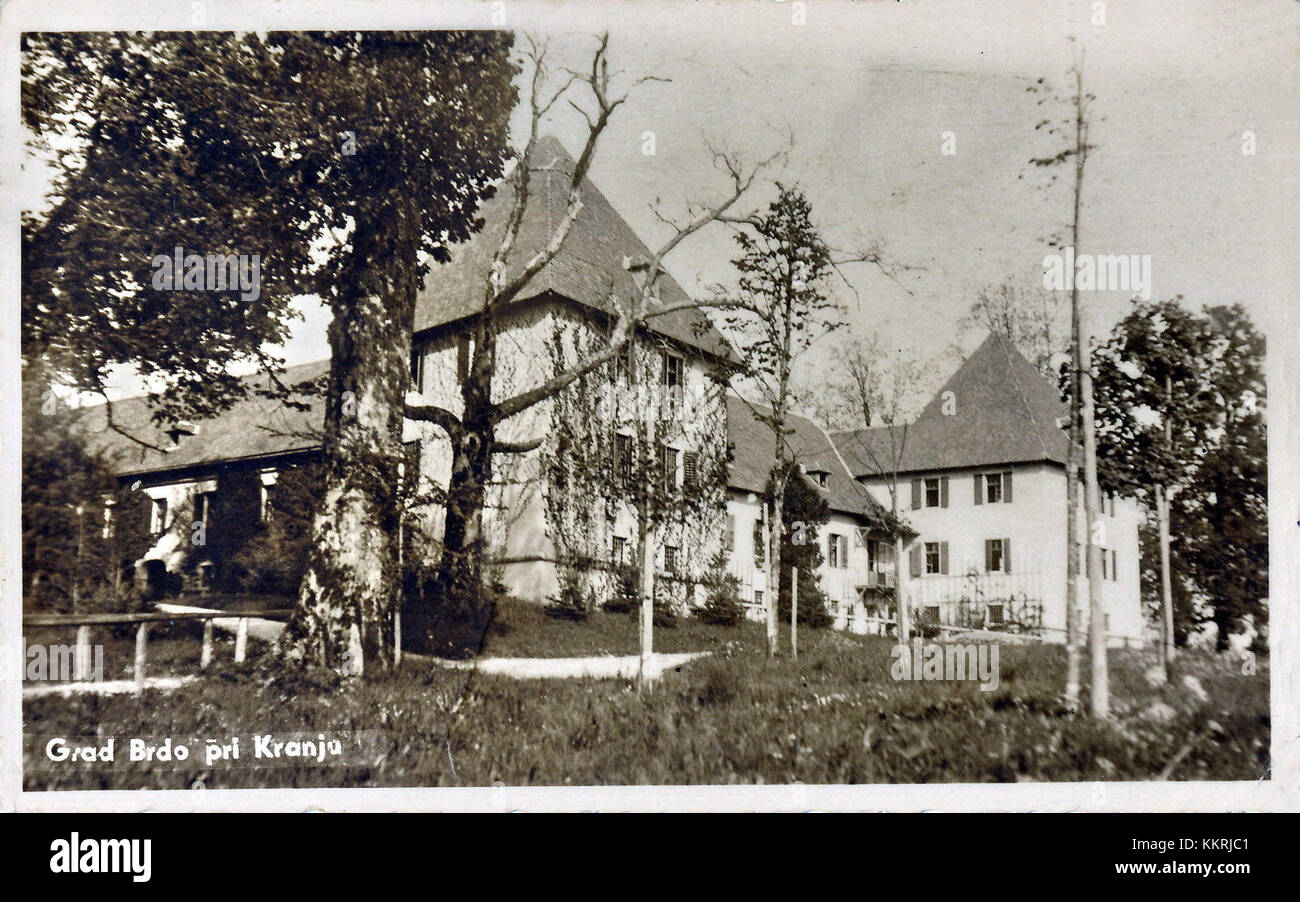 A 1941 postcard depicting Brdo Castle, showcasing its architectural ...