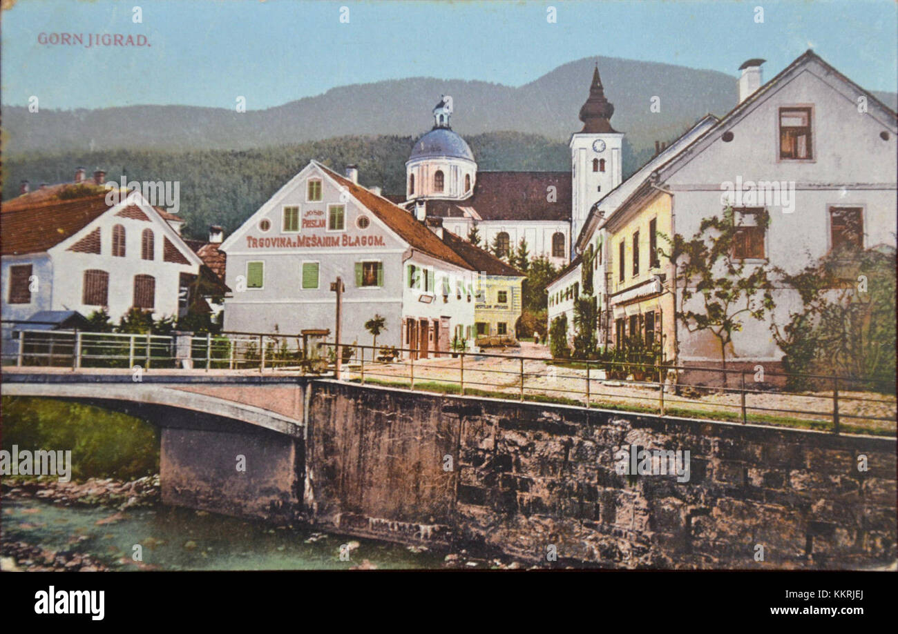 This vintage postcard shows Gornji Grad, a historic district in the ...