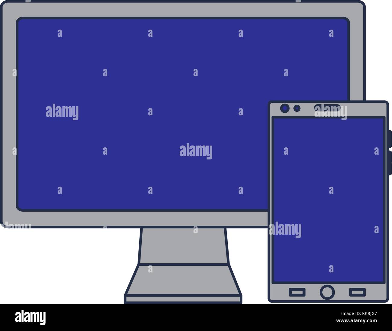 monitor computer smartphone gadget screen device Stock Vector Image ...