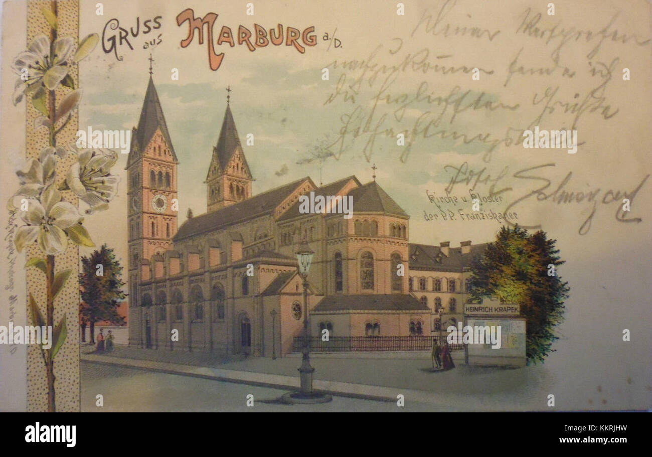 A vintage postcard featuring the Basilica of Our Mother of Mercy ...