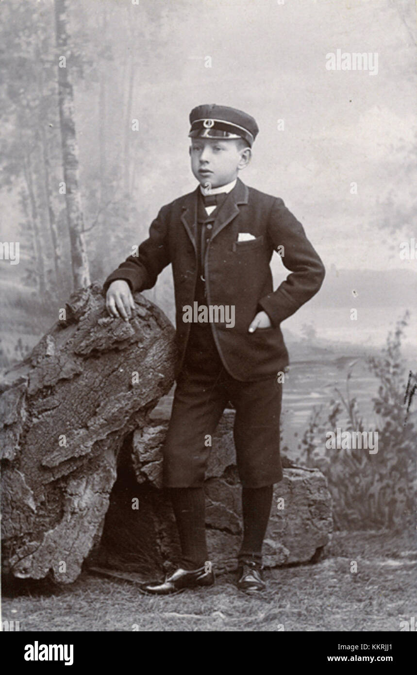 This image depicts a young John Bauer, a famous Swedish artist known ...