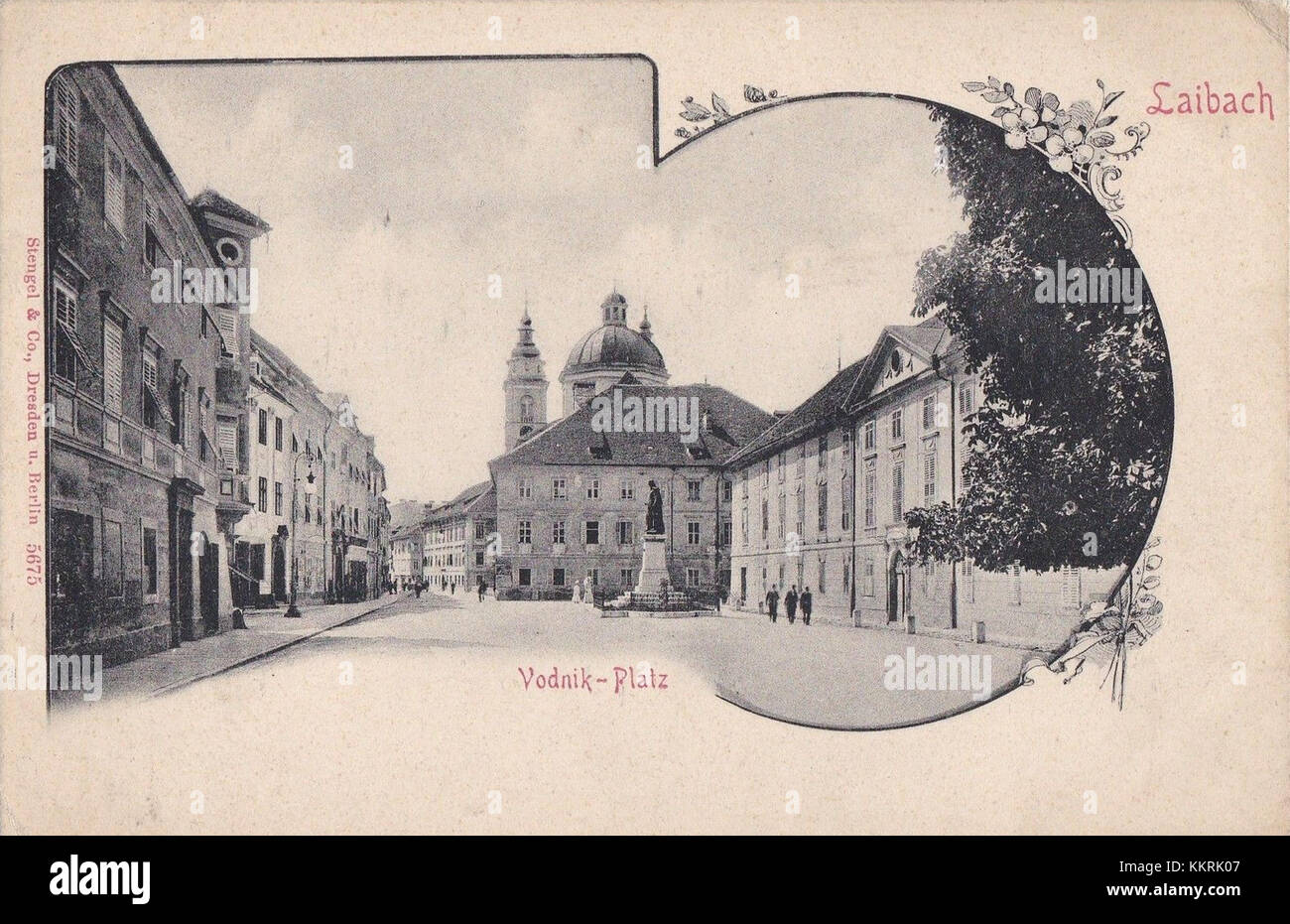 This 1900 postcard shows Vodnik Square in Ljubljana, Slovenia ...