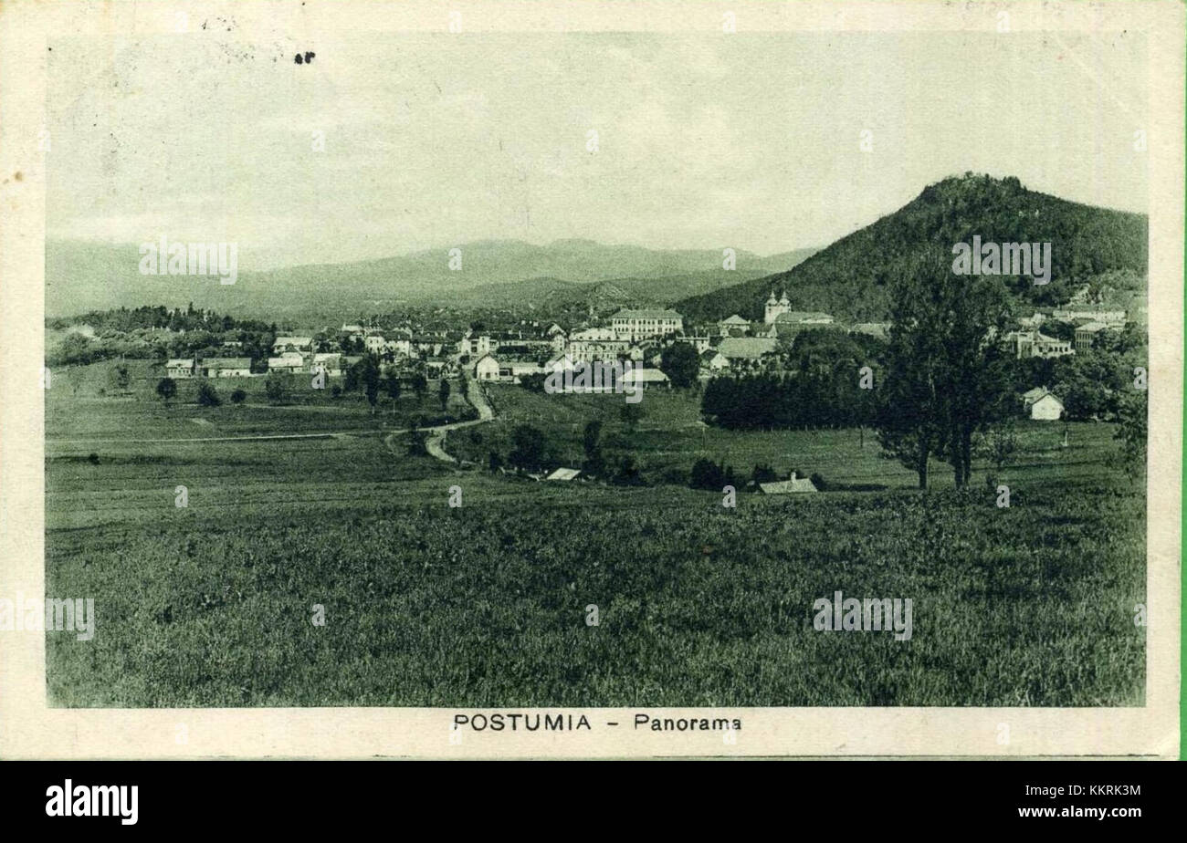 A vintage postcard depicting the scenic view of Postojna, a town in ...
