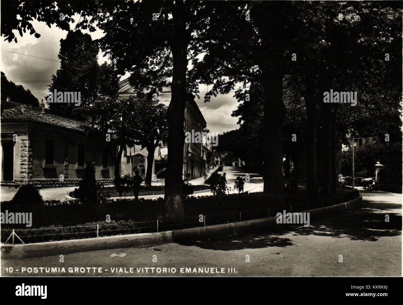 This postcard features an image of Postojna, a town in Slovenia, famous ...
