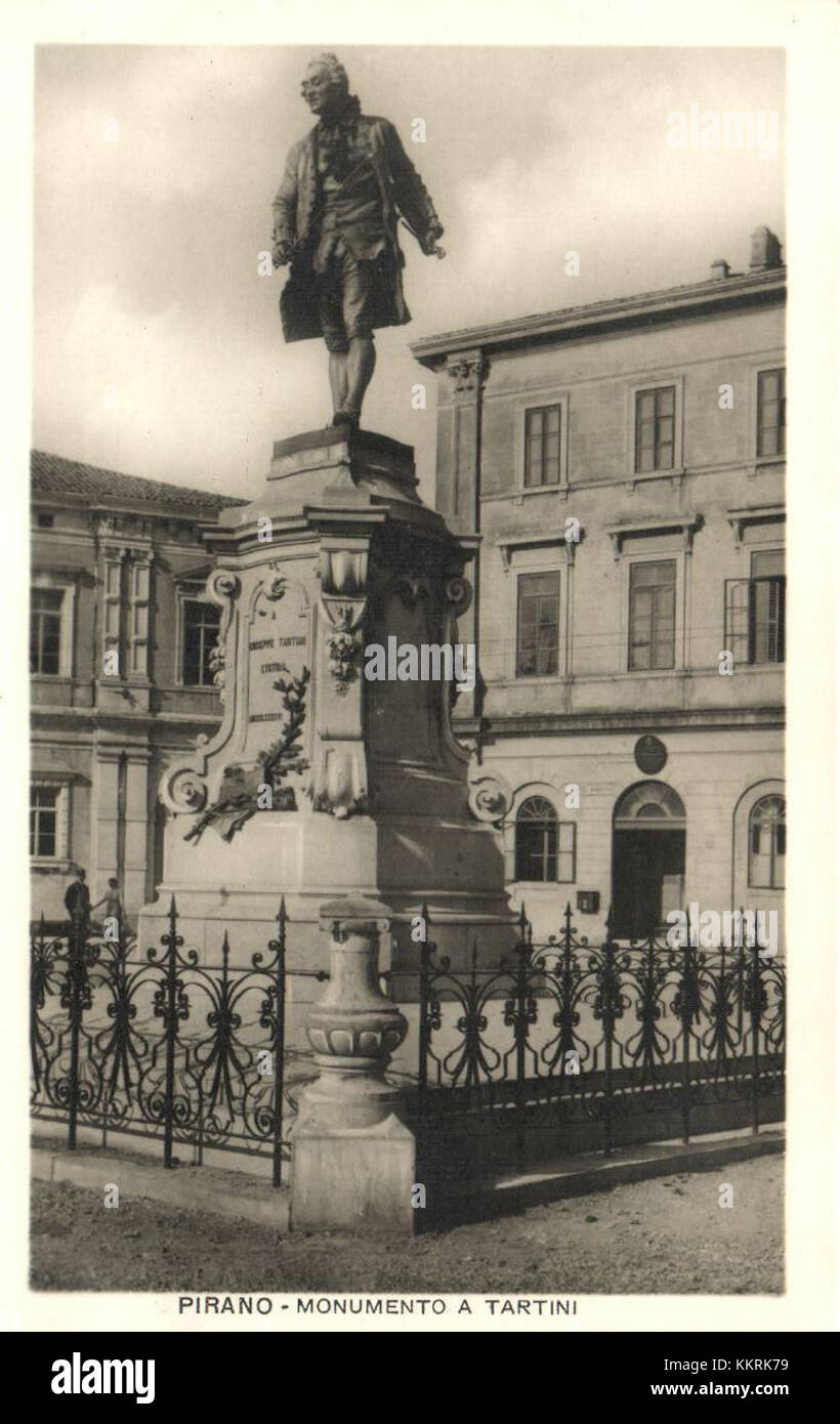 A postcard depicting the Tartini Monument in Piran, Slovenia, dedicated ...