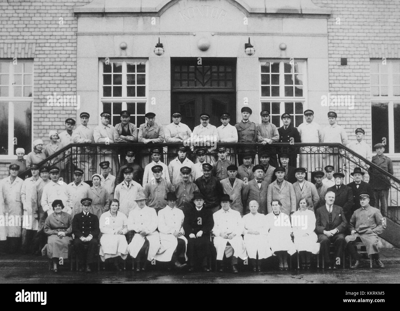 The Enskede Slaughterhouse staff, captured in this 1936 photograph ...