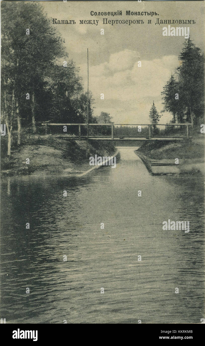 A vintage postcard depicting the Solovki Islands, an important ...