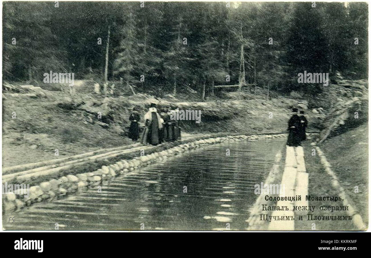 A postcard depicting the Solovki Islands, showcasing their historic ...