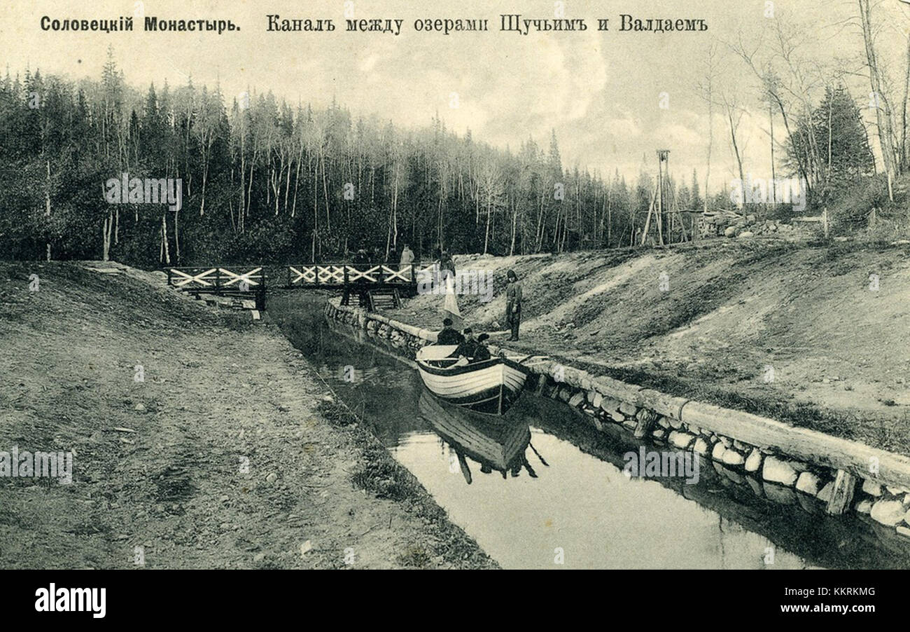 This postcard features the Solovki Monastery, located on the Solovetsky ...