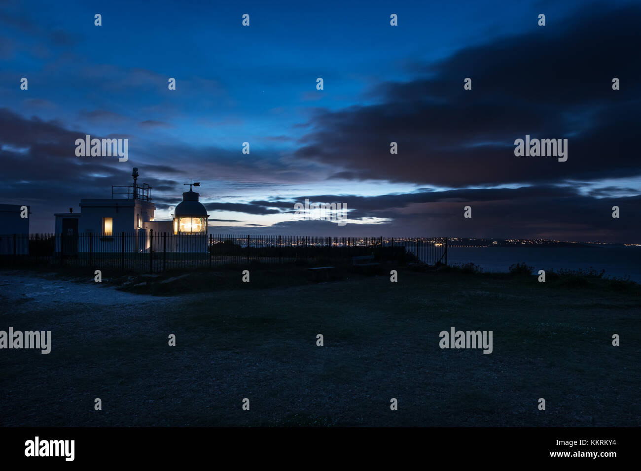 Berry head Lighthouse night sky photography Stock Photo - Alamy