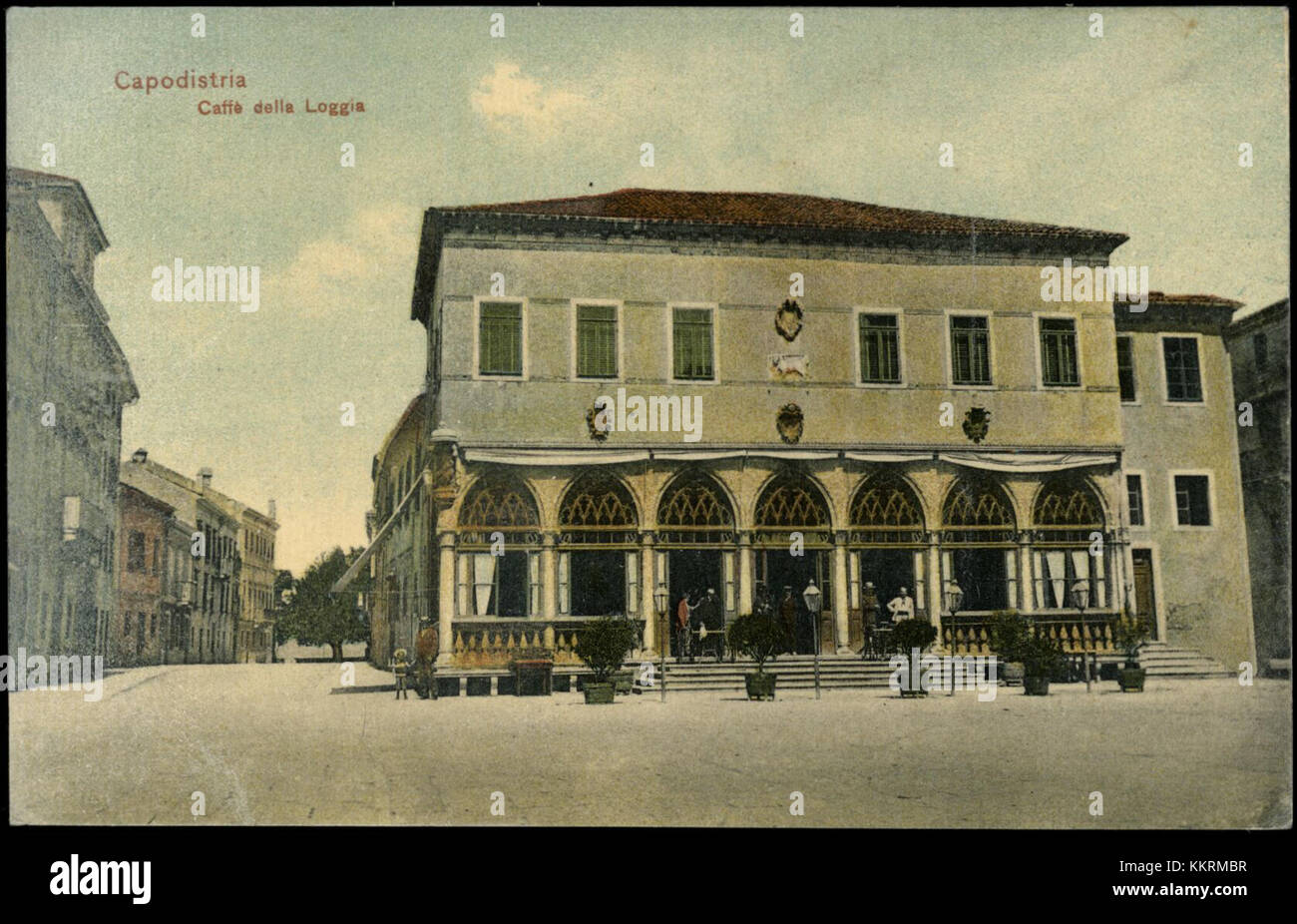 This postcard features an image of Koper, a coastal city in Slovenia ...