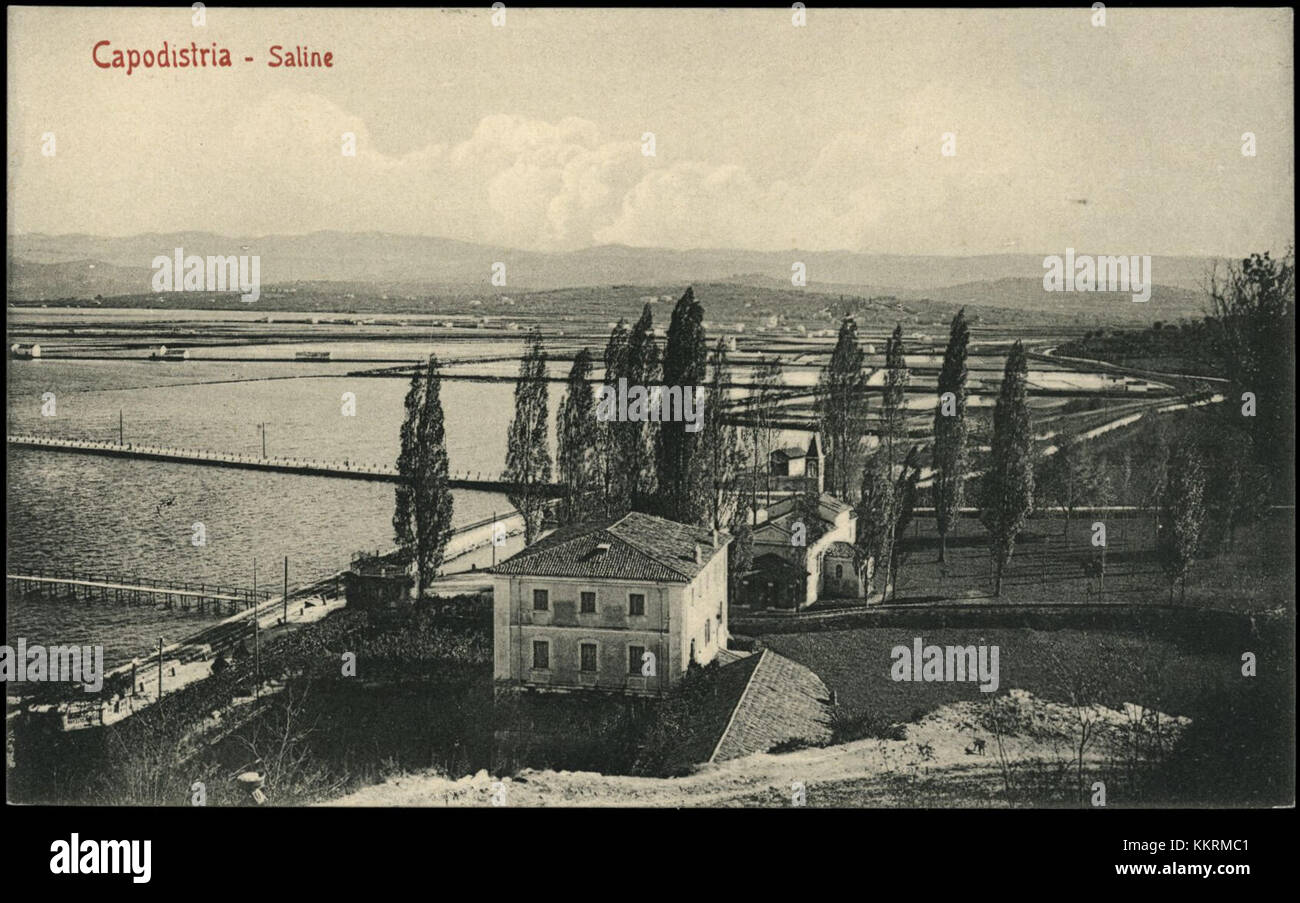 A vintage postcard from Koper, Slovenia, dating back to 1909, depicting ...