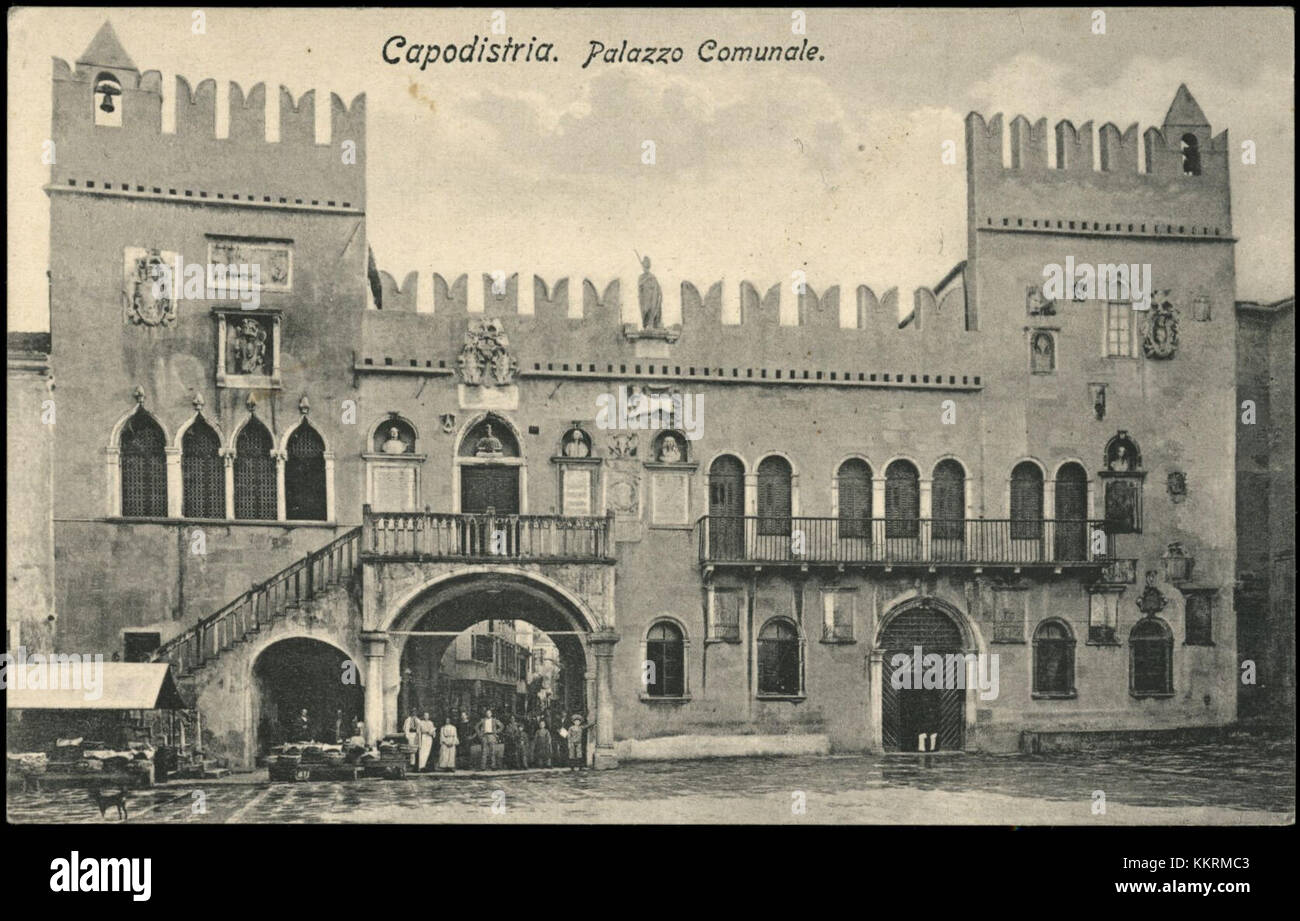 A postcard depicting the coastal town of Koper, Slovenia. Known for its ...