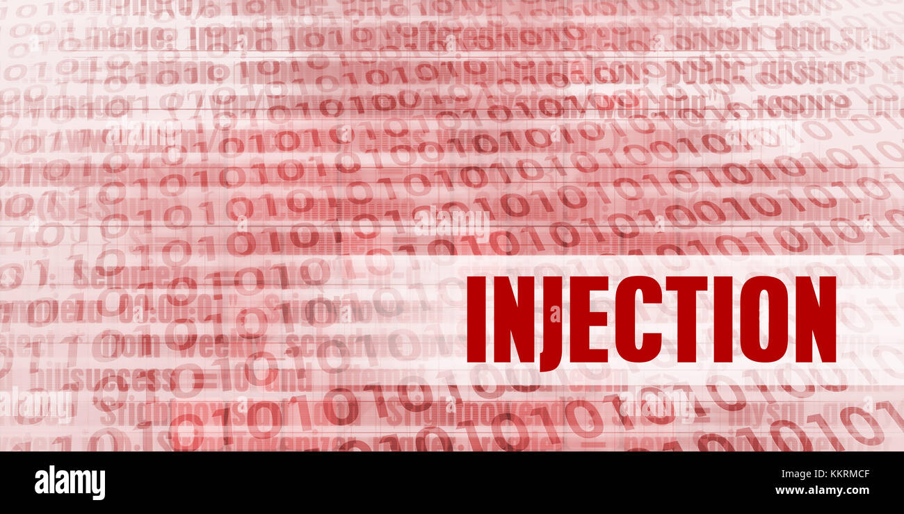 Injection Alert on a Red Binary Danger Background Stock Photo - Alamy
