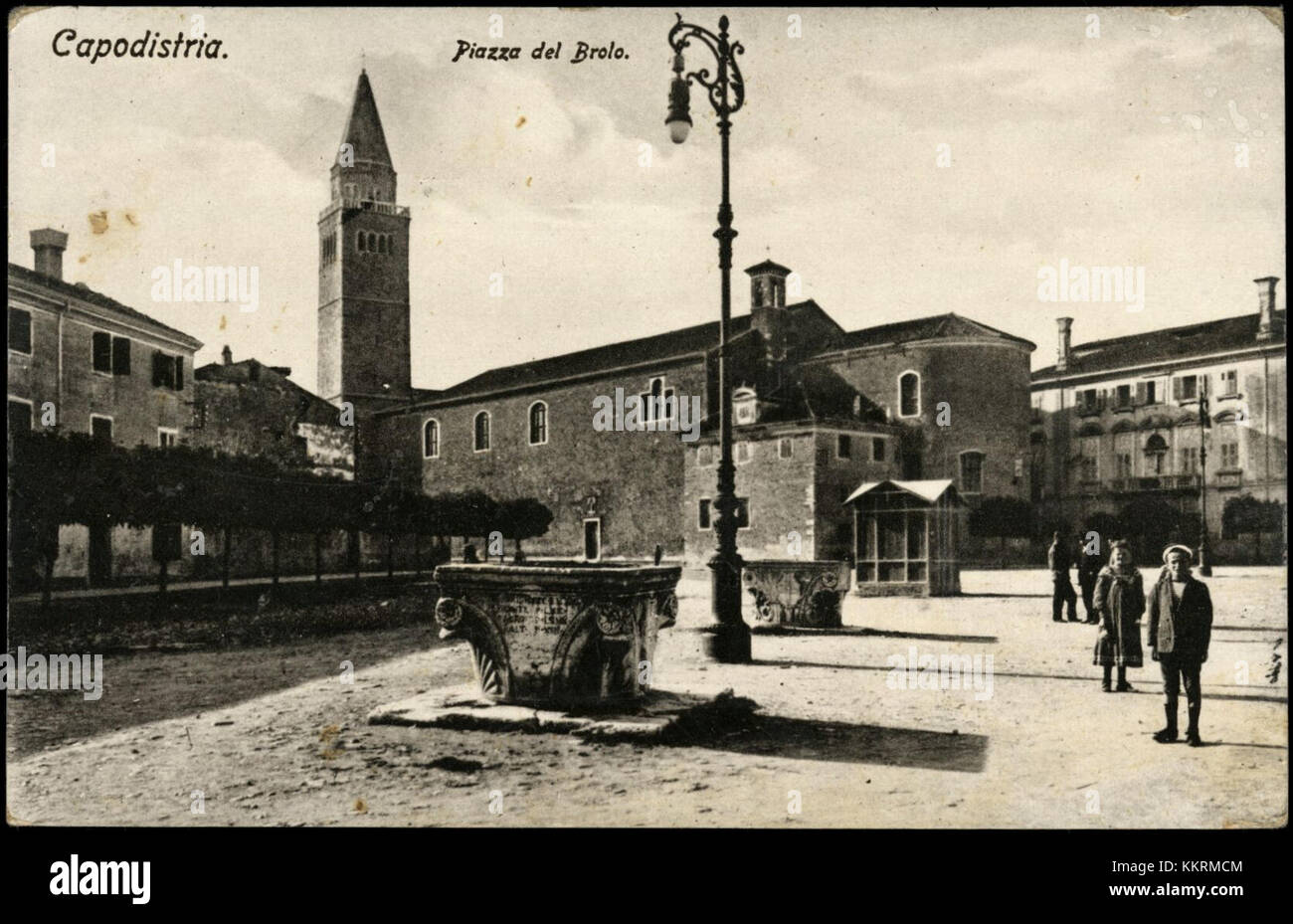 A vintage postcard of Koper, a coastal town in Slovenia, showcasing its ...