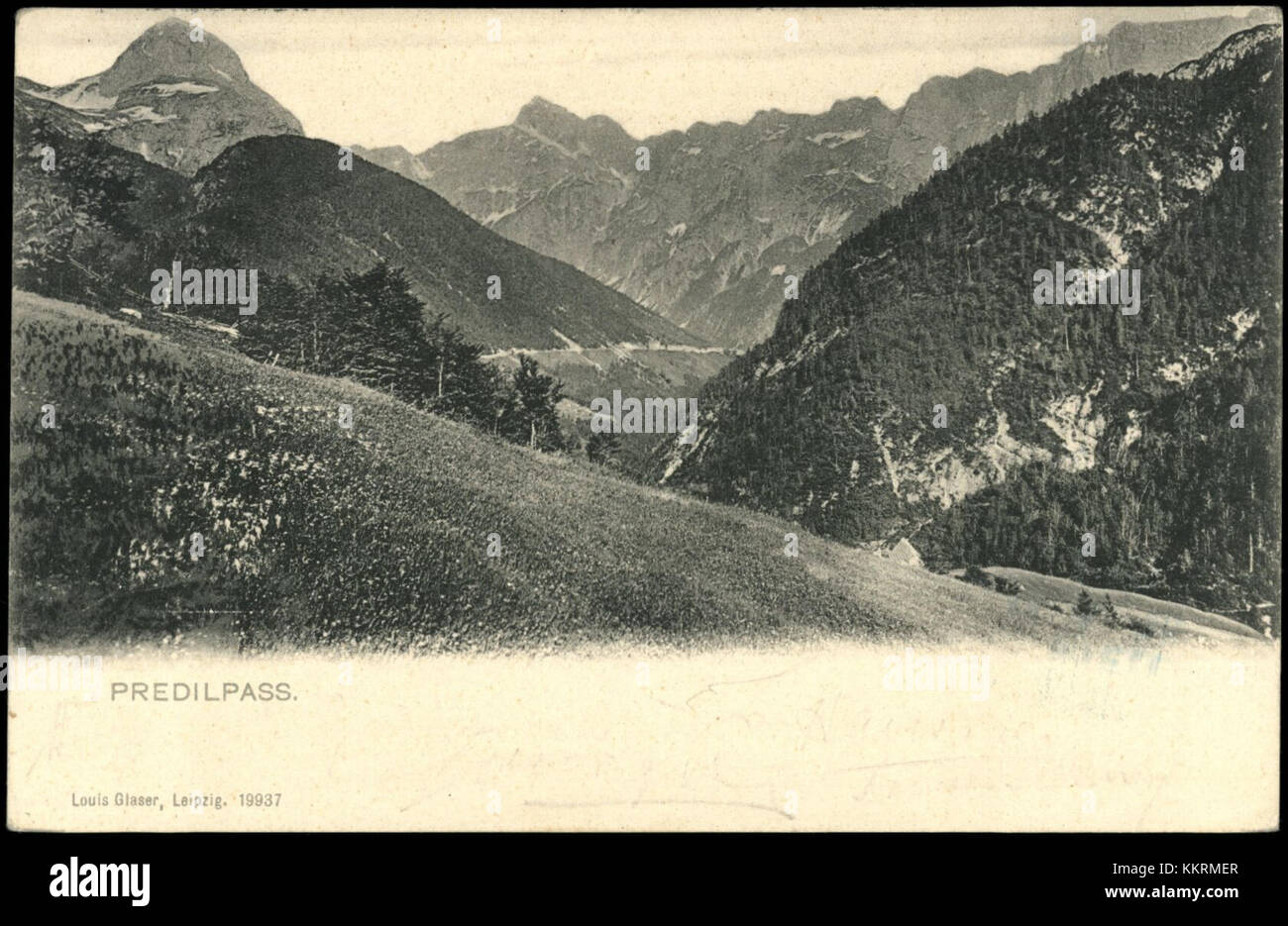 Postcard of Predil Pass Stock Photo - Alamy