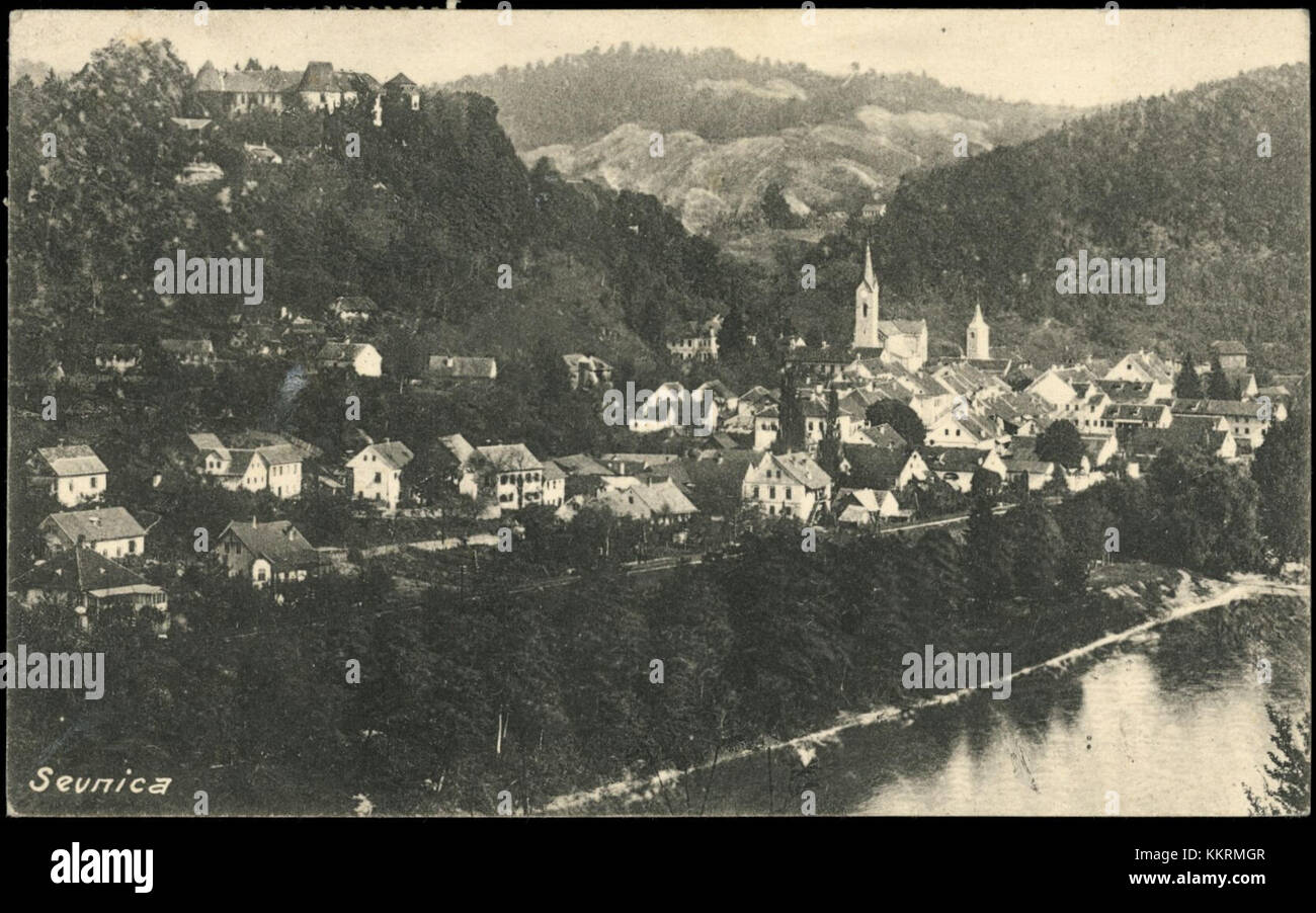 This postcard from 1927 showcases Sevnica, a town in Slovenia, known ...