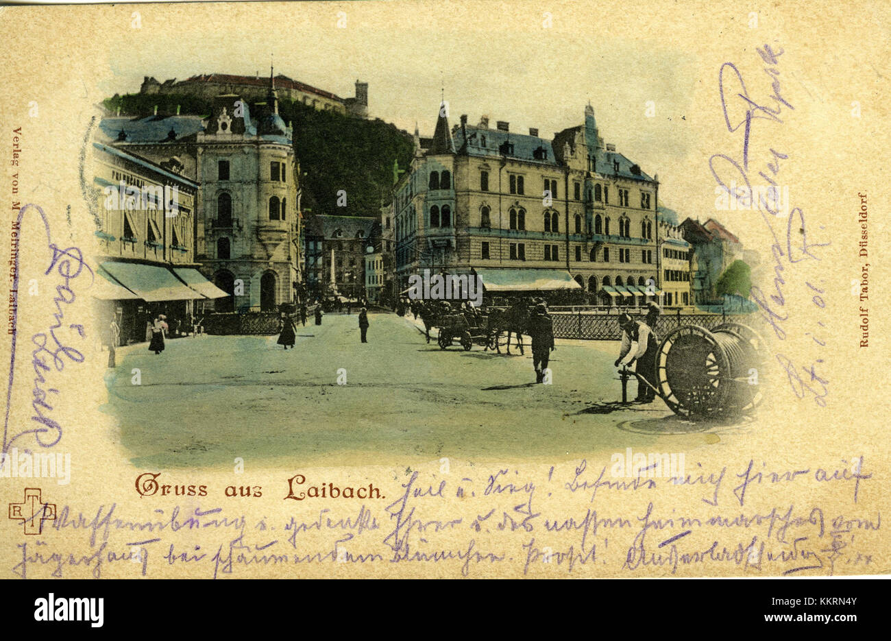 A 1899 postcard depicting Ljubljana, Slovenia's capital, showcasing its ...
