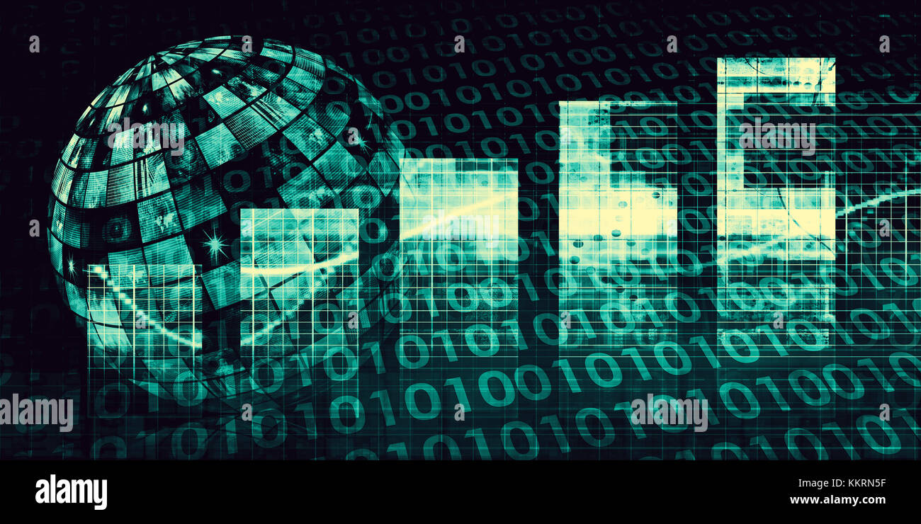 Internet Connection with Moving Data Packets Art Stock Photo - Alamy