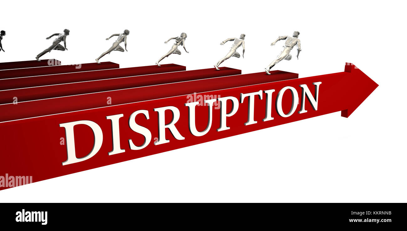 Disruption Solutions with Business People Running To Success Stock ...