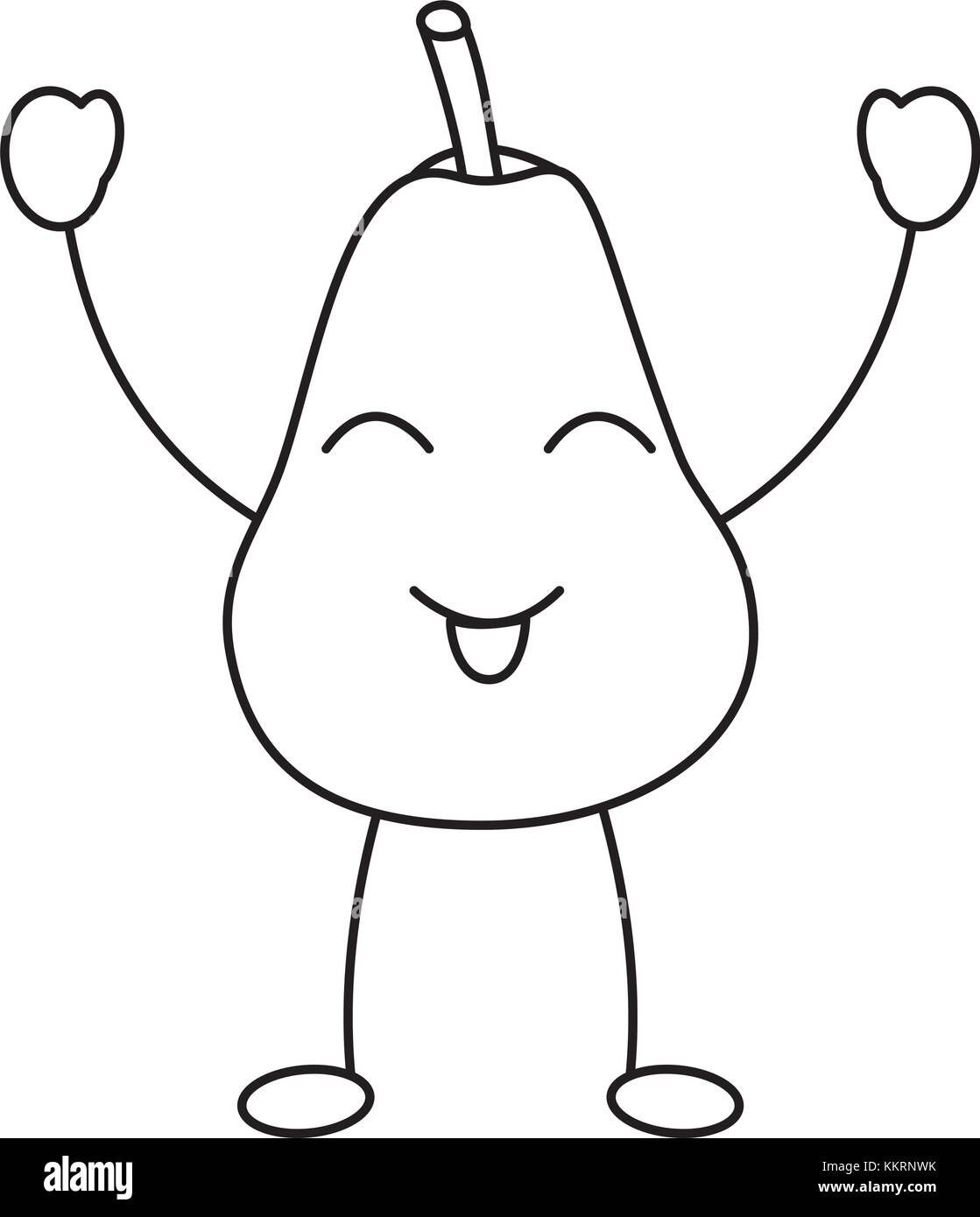 Kawaii pear smile fruit Cut Out Stock Images & Pictures - Alamy