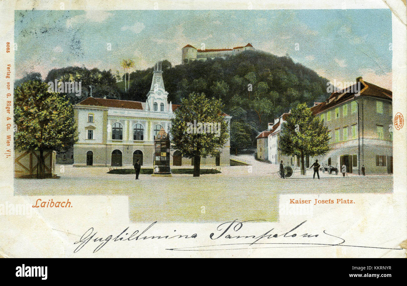 Postcard of Krek Square Stock Photo - Alamy