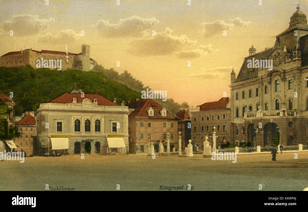 The postcard of Congress Square features an image of the iconic ...