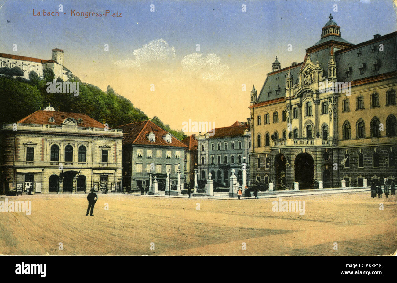 A vintage postcard of Congress Square, likely in the early 20th century ...