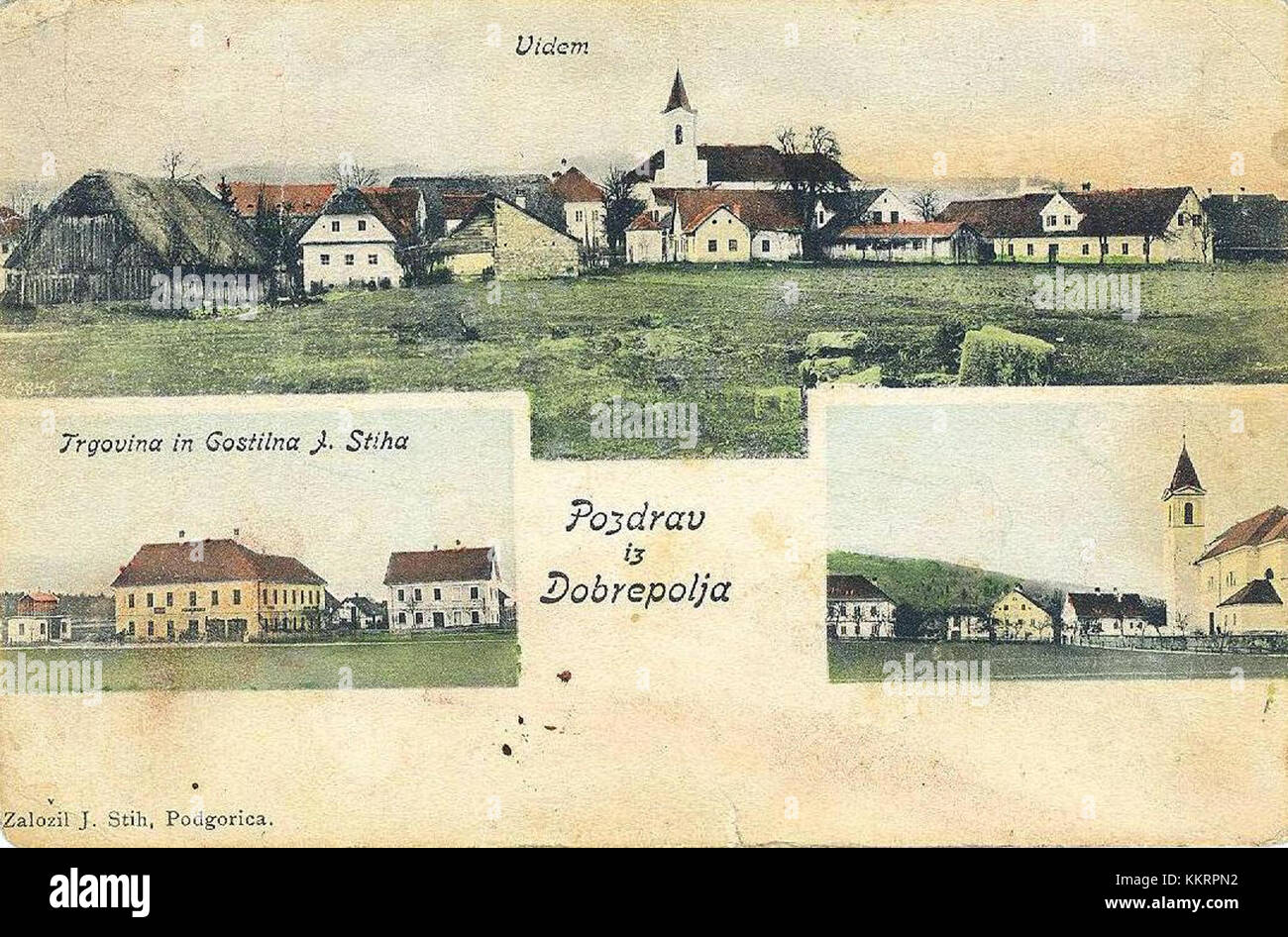 This postcard from 1894 depicts Videm in Dobrepolje, a small town in ...