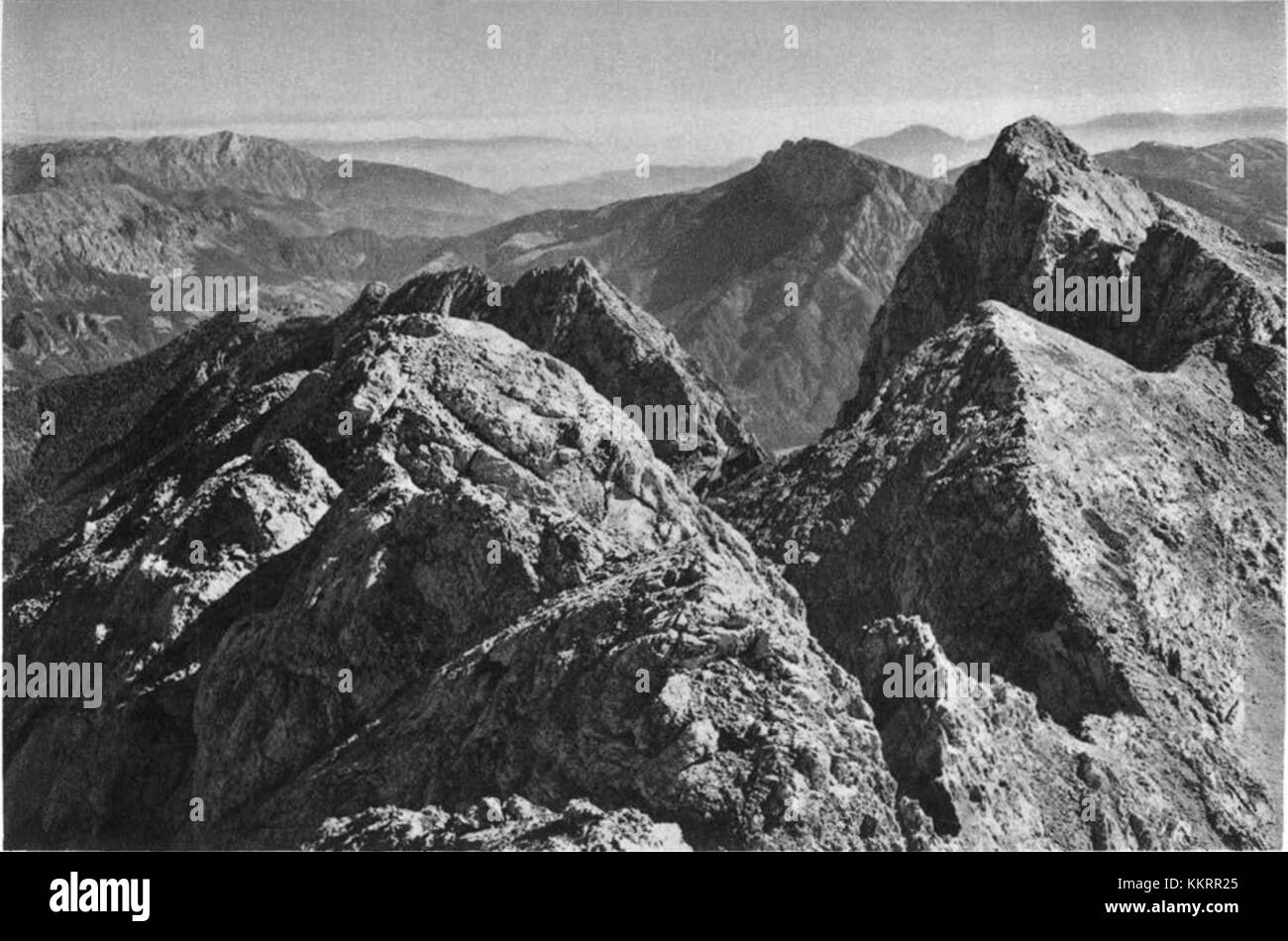 Photograph titled 'Ojstrica s Planjave 1930', depicting the mountain ...