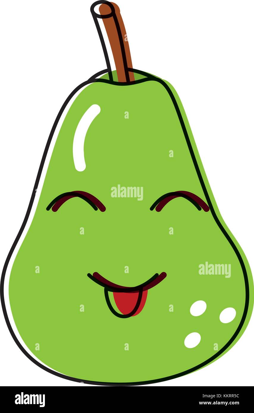 kawaii fruit pear character cartoon image Stock Vector Image & Art - Alamy