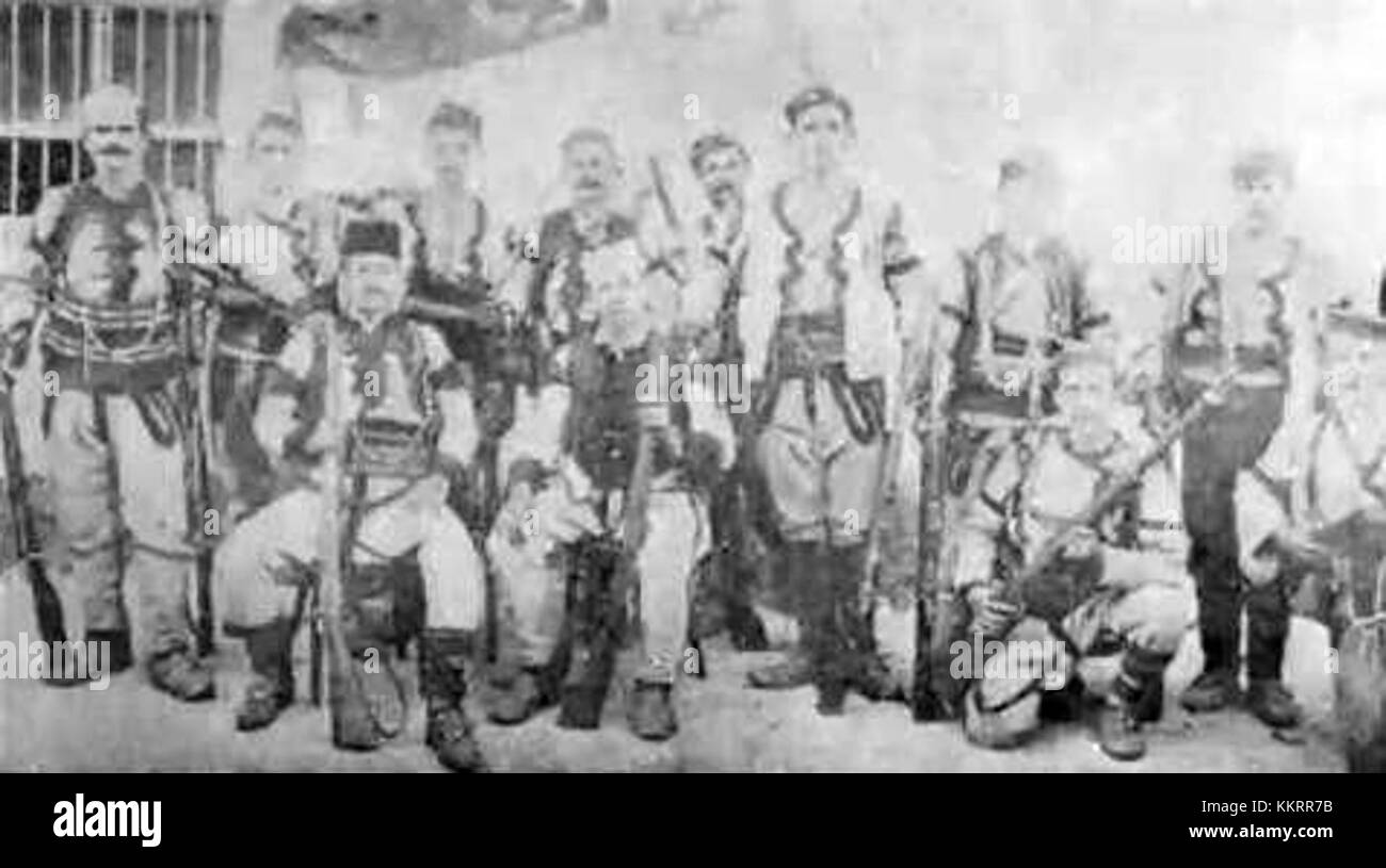 This image shows the Serbian Chetnik commanders from Prilep, a group ...