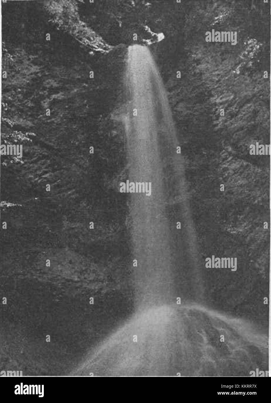 A historical photograph of the fourth waterfall at Pekel, near ...