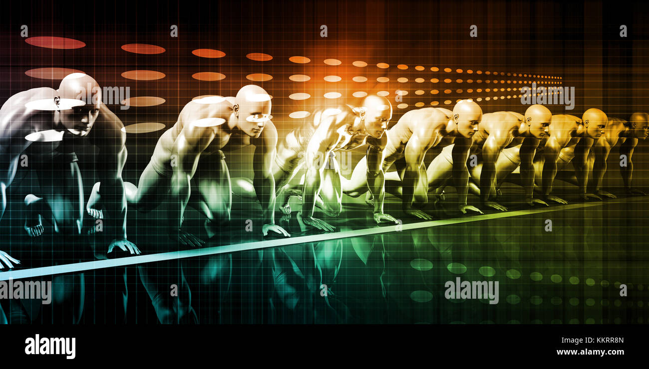 Determination and Determined Team Running a Race Stock Photo - Alamy