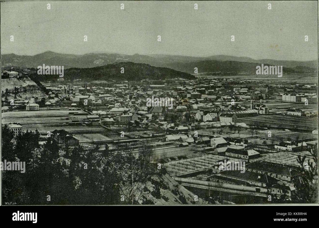 Pogled na Ljubljano z Golovca ob prvem snegu 1895 Stock Photo - Alamy