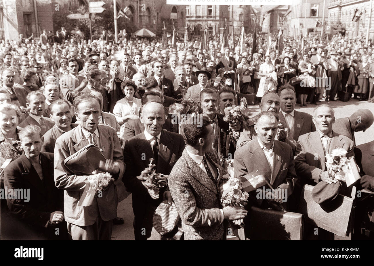 The image captures a train from the Brotherhood and Unity movement ...