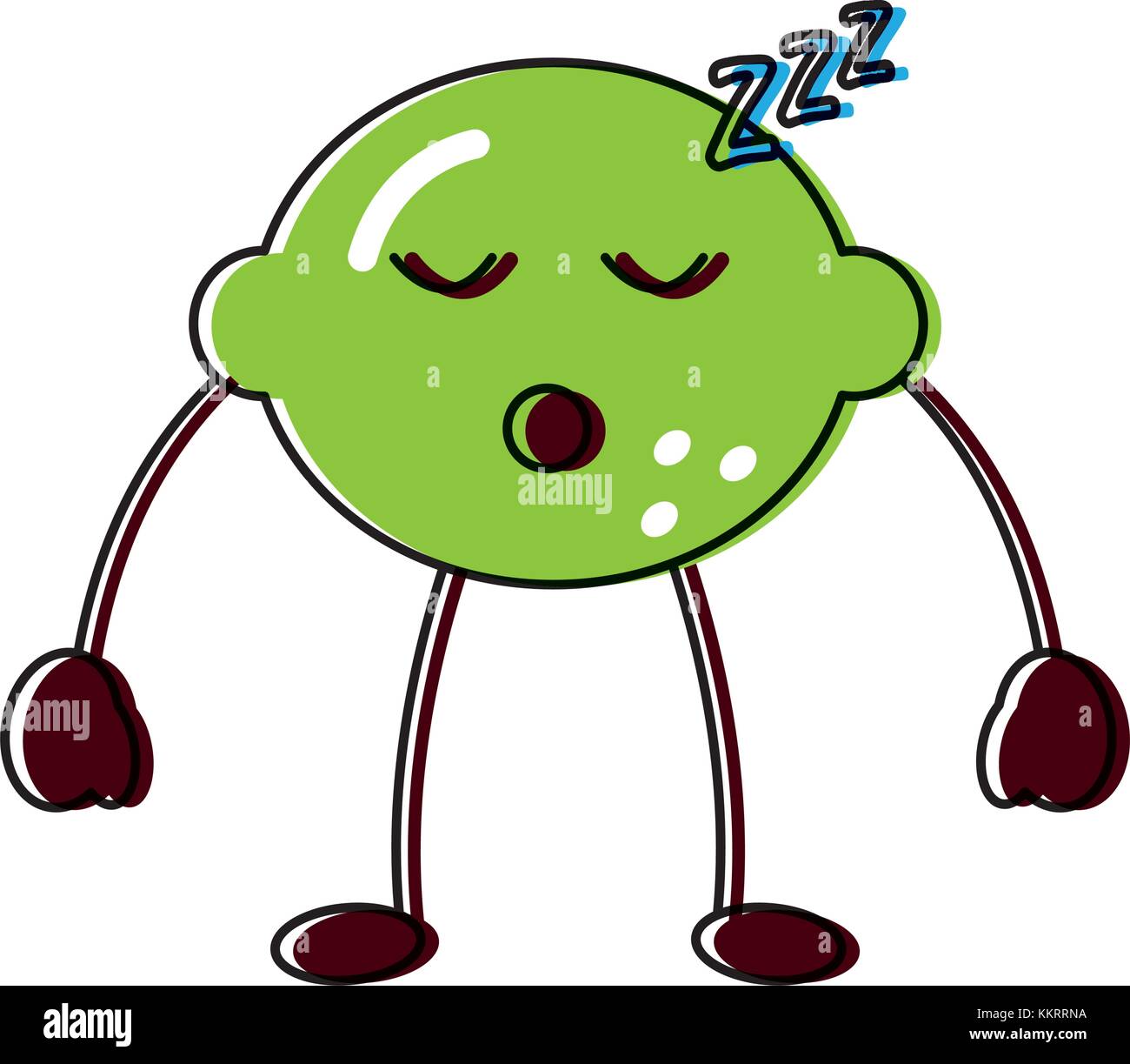 lime or lemon sleeping fruit kawaii icon image Stock Vector Image & Art ...
