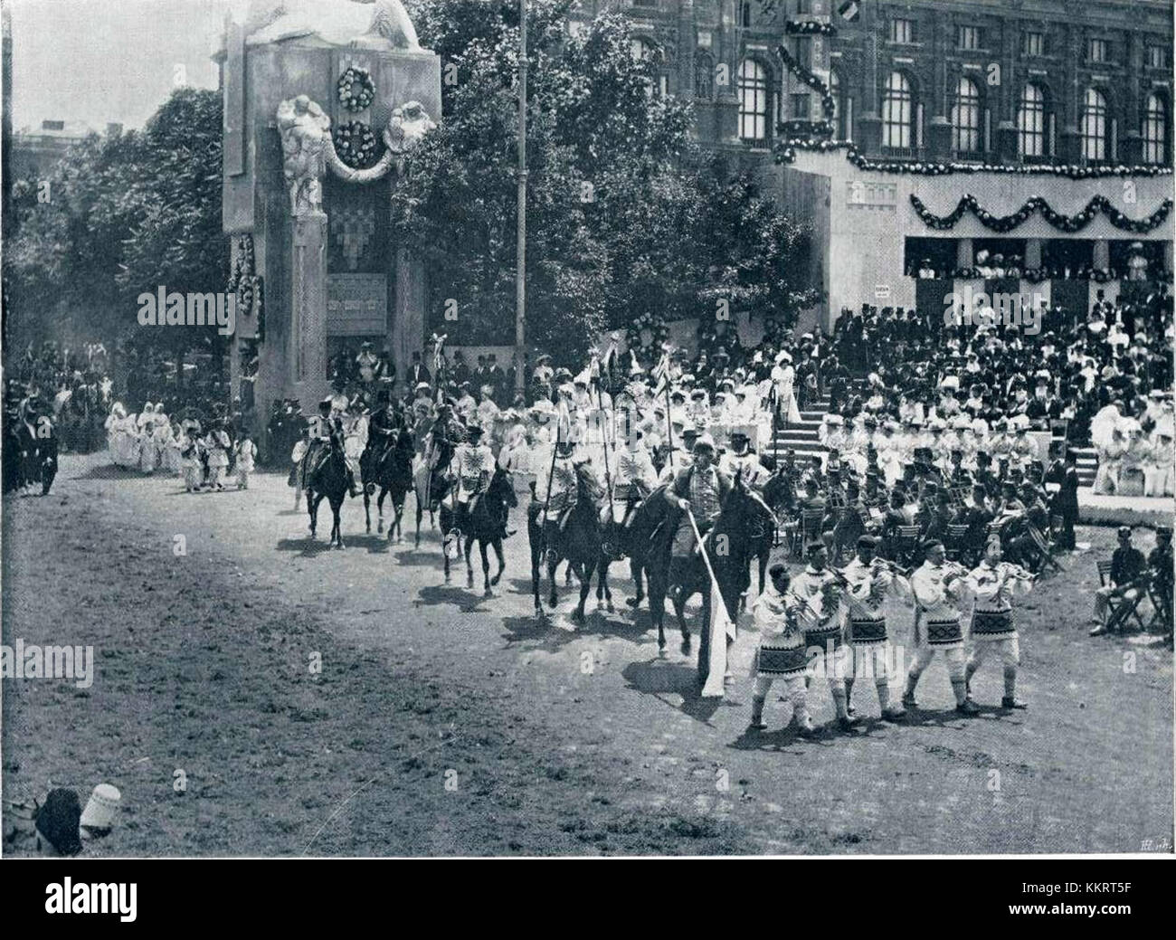 The image shows a procession from the 1908 Belokranjska wedding ...