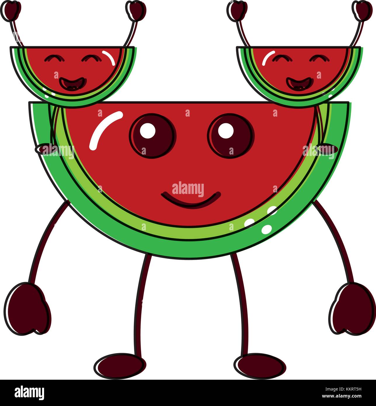 watermelons happy fruit kawaii icon image Stock Vector Image & Art - Alamy