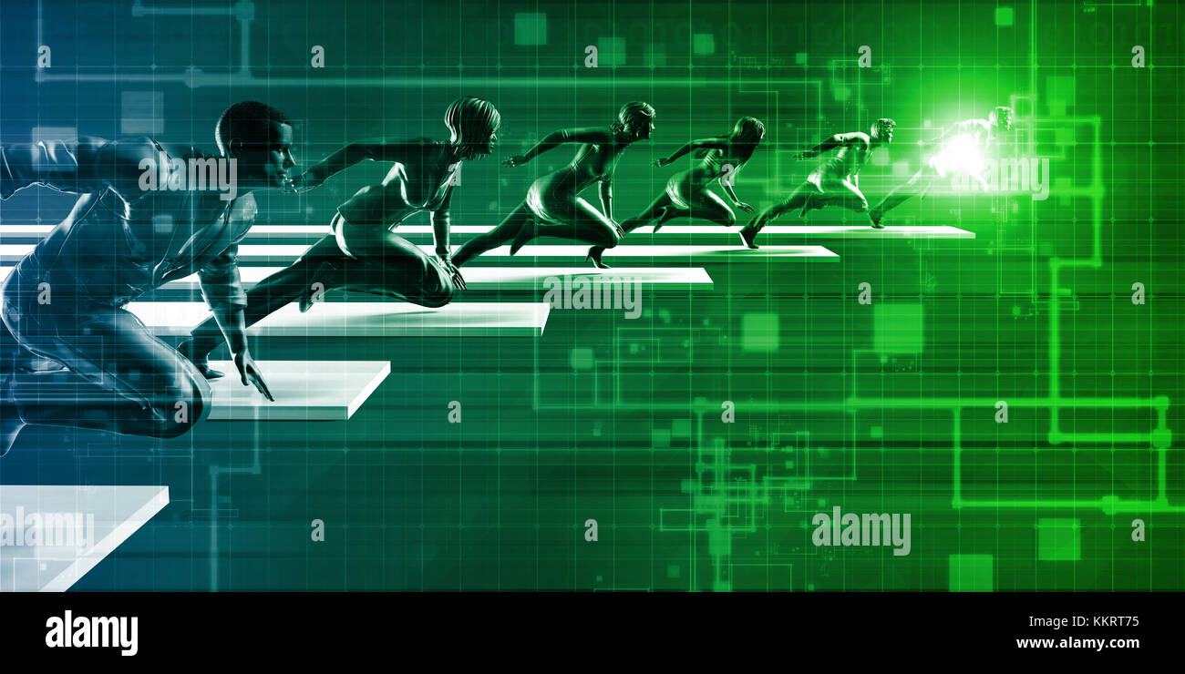 Tech Startup with Driven Business Team of People Stock Photo - Alamy