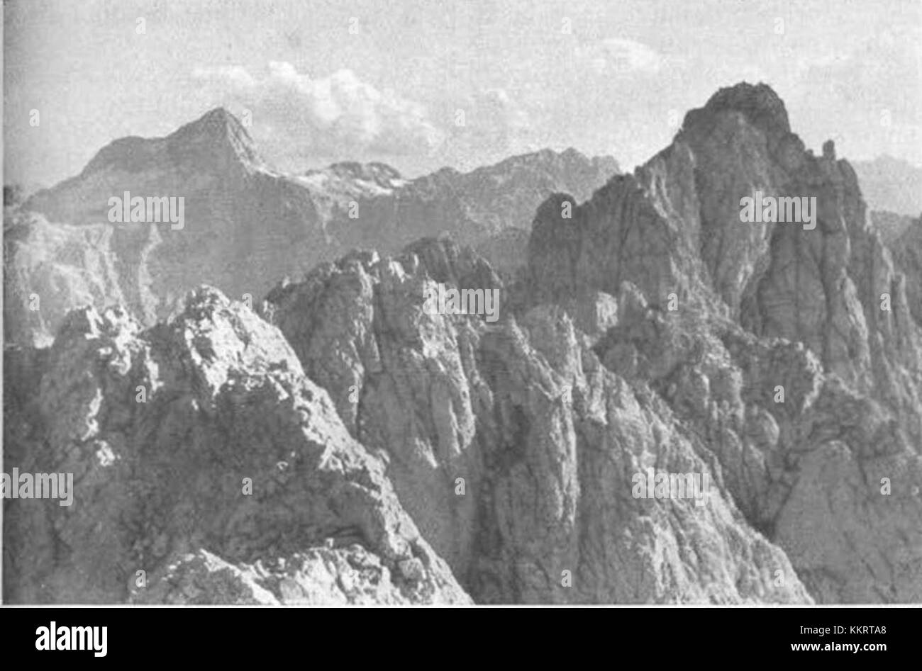 This 1936 photograph shows a view from the altar toward Triglav, the ...