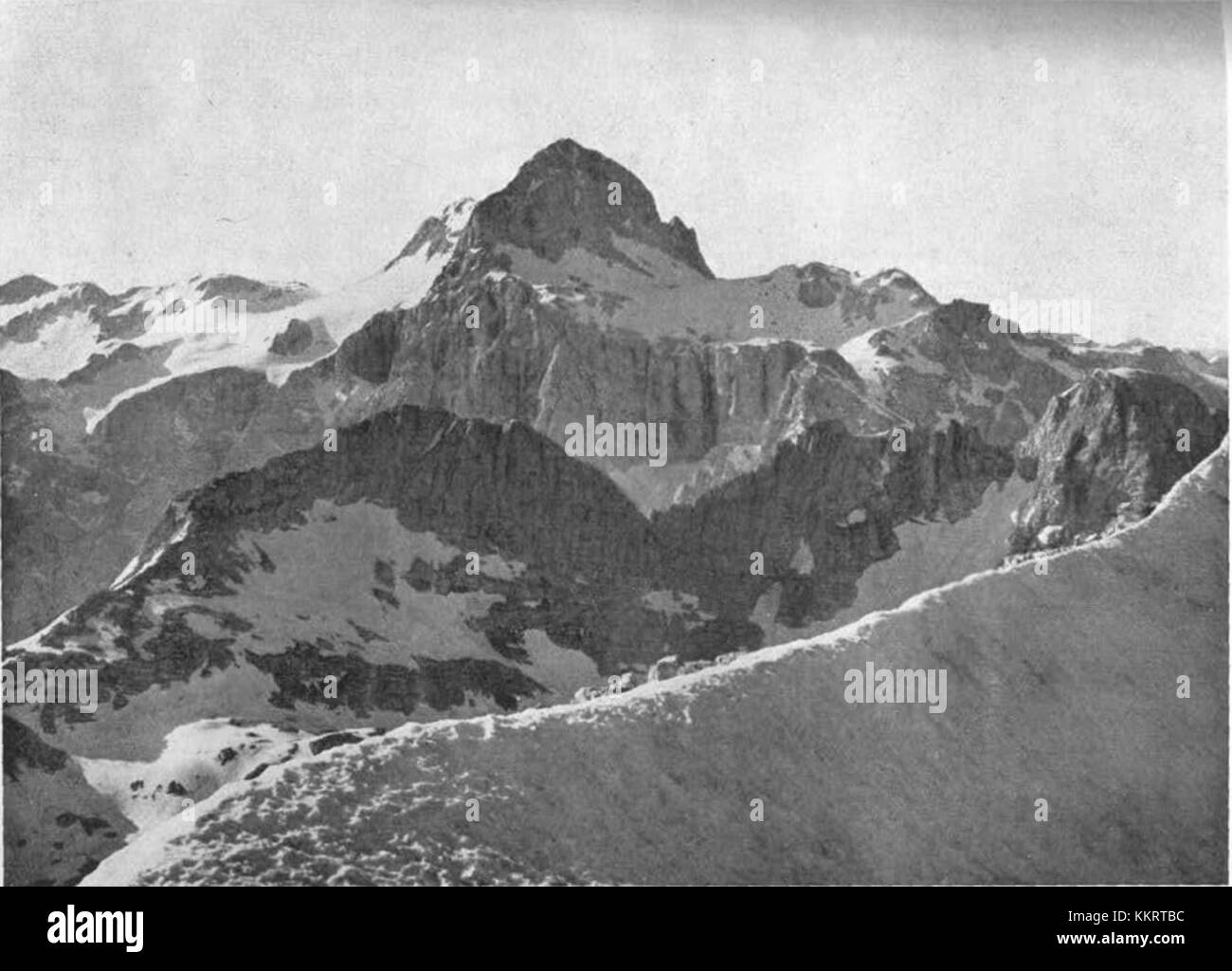 Triglav from the Razora viewpoint, captured in 1937, offers a historic ...