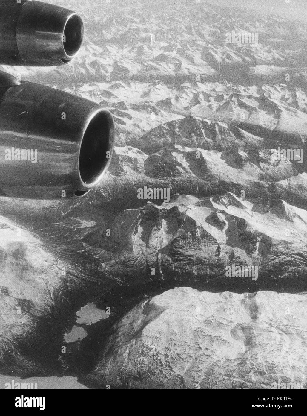 A DC-8 aircraft flies over Greenland, offering a view of the polar ...