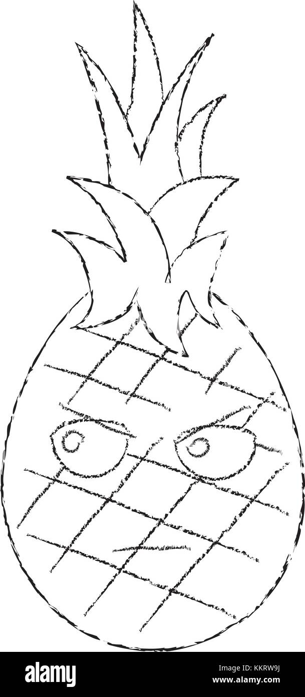 pinapple angry fruit kawaii icon image Stock Vector Image & Art - Alamy