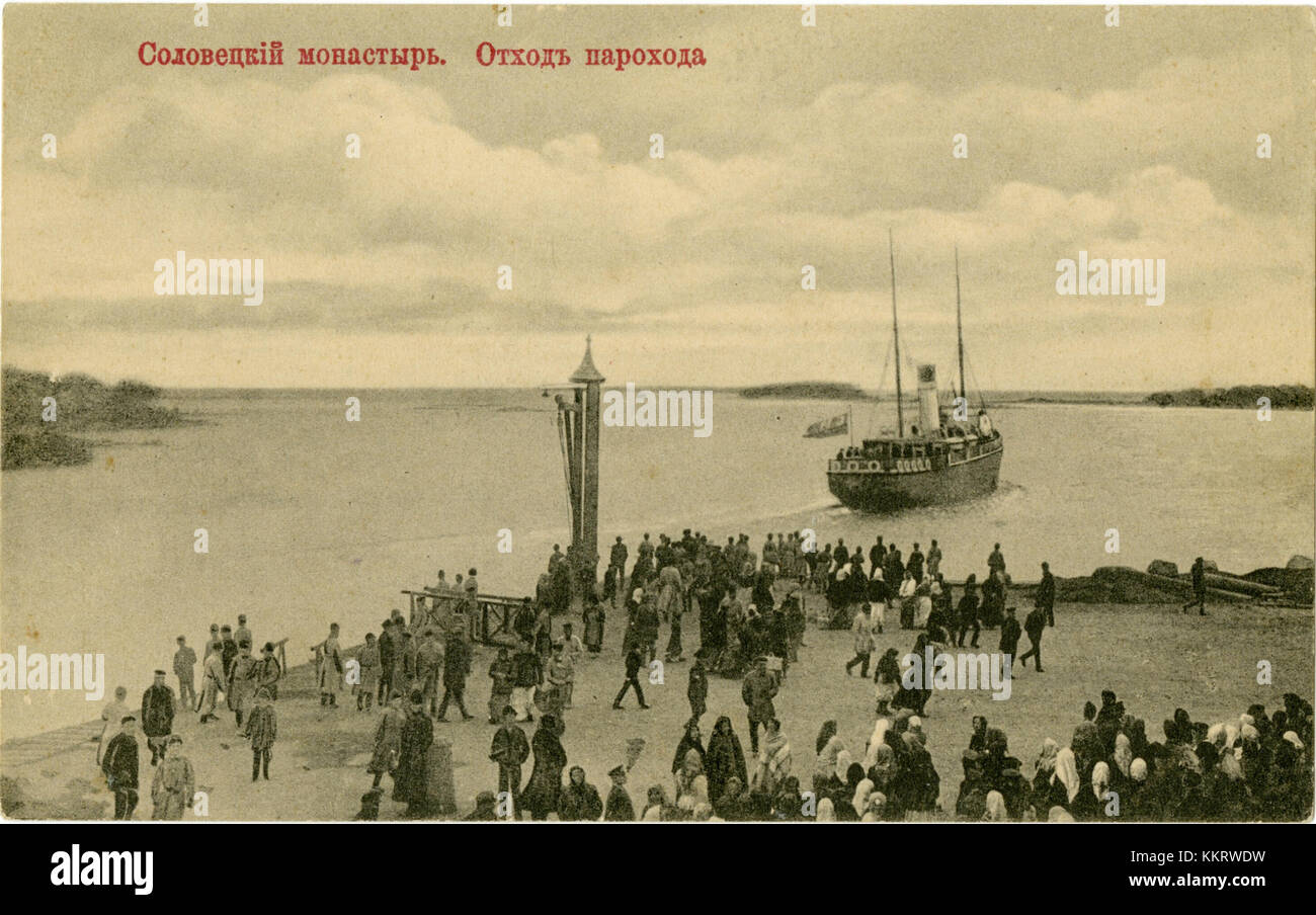 This postcard from 1953 features an image of the Solovki Islands ...