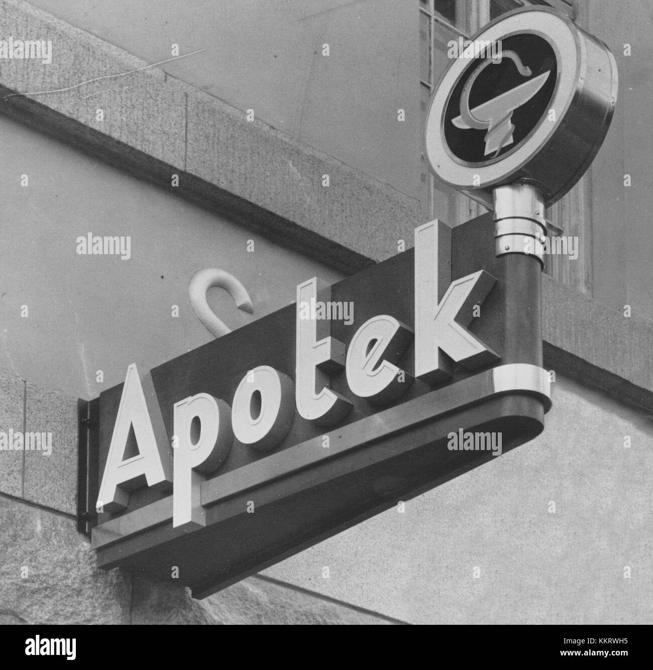 Apotek Stenbocken's sign from 1932 represents an example of early 20th ...