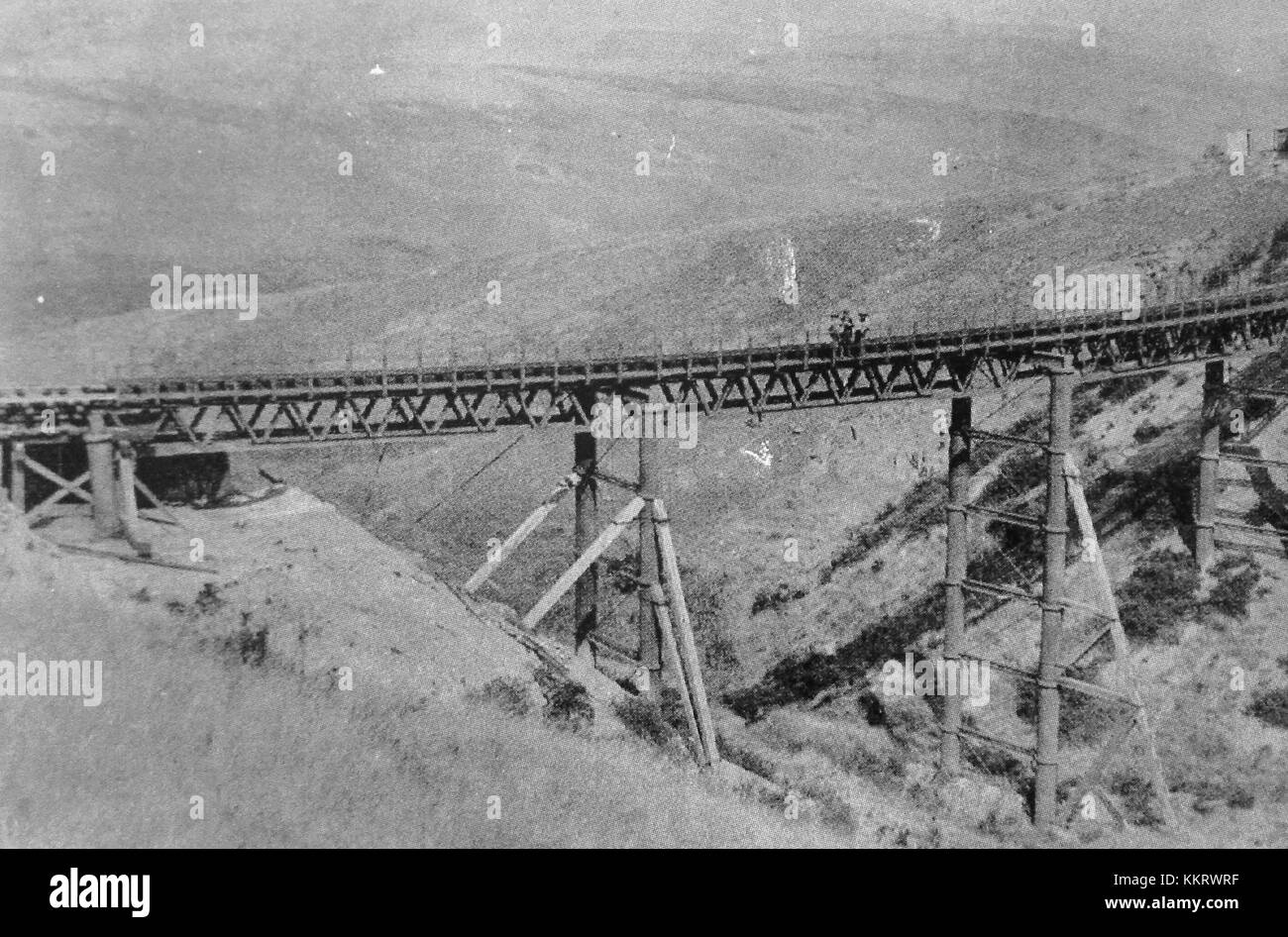 The iron girder viaduct is a bridge structure made from iron girders ...