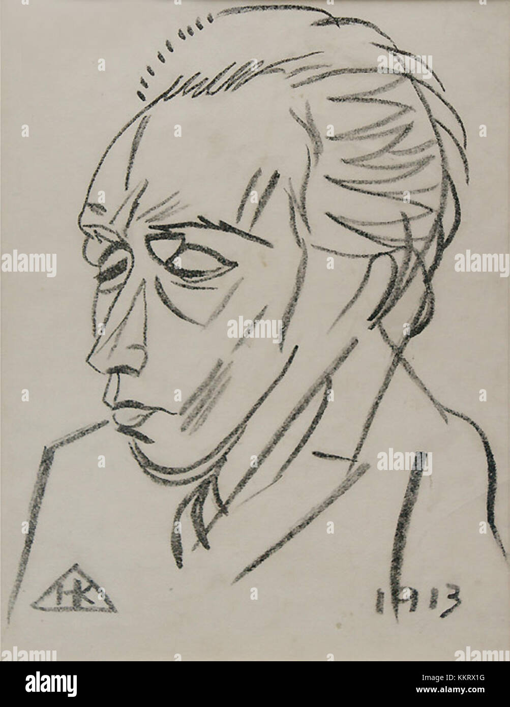This painting by N.Kulbin, created in 1913, depicts the Russian poet V ...