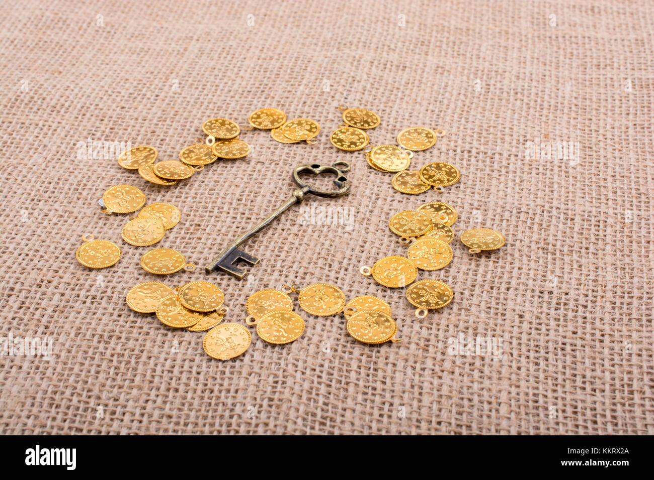 Golden antique key isolated over hi-res stock photography and images ...
