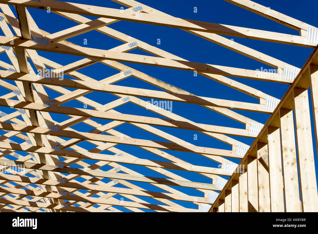Wood construction frame of housing development detached house ...